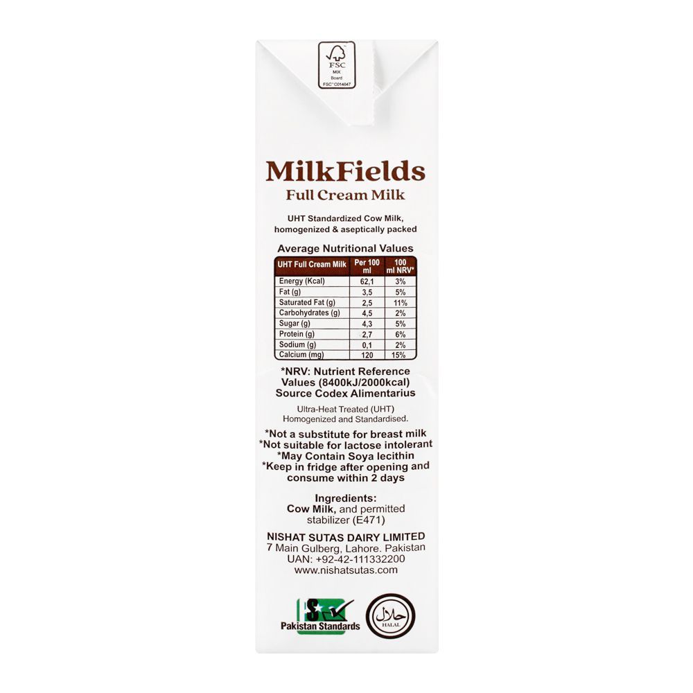 Milk Fields Full Cream Milk, 1000ml – Sundas Store